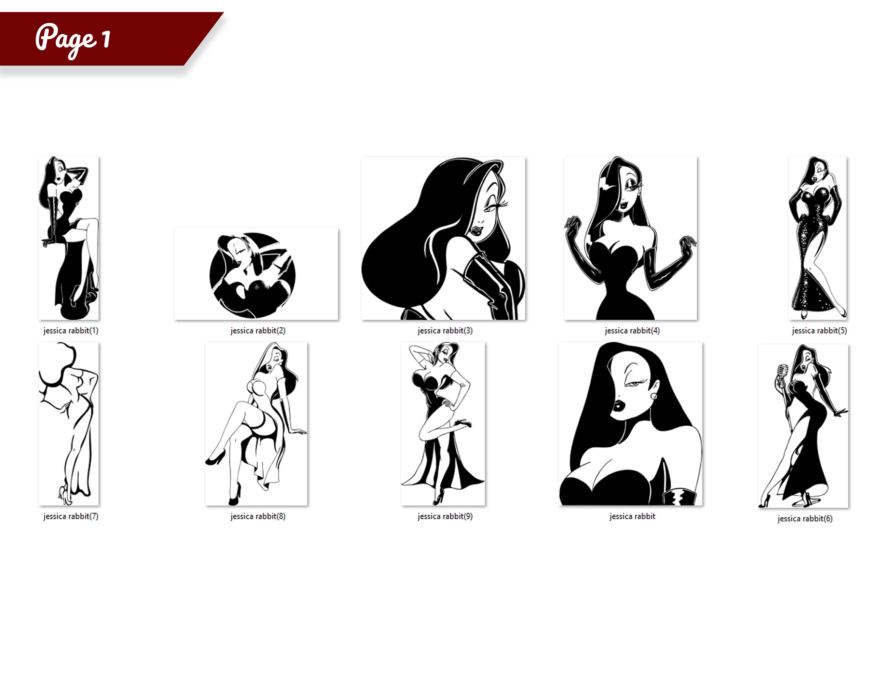 Jessica Rabbit SVG & PNG 10 Designs | Etsy