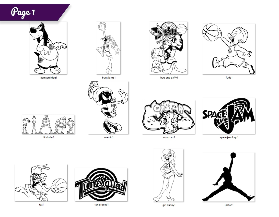 Space Jam SVG & PNG 12 Designs | Etsy