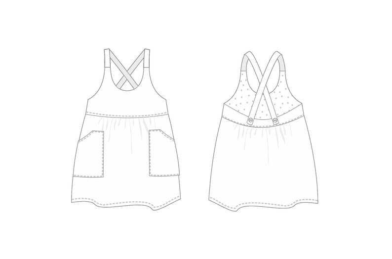Overall Dress, PDF Sewing Pattern, Sizes From 1 to 7 Years - Etsy
