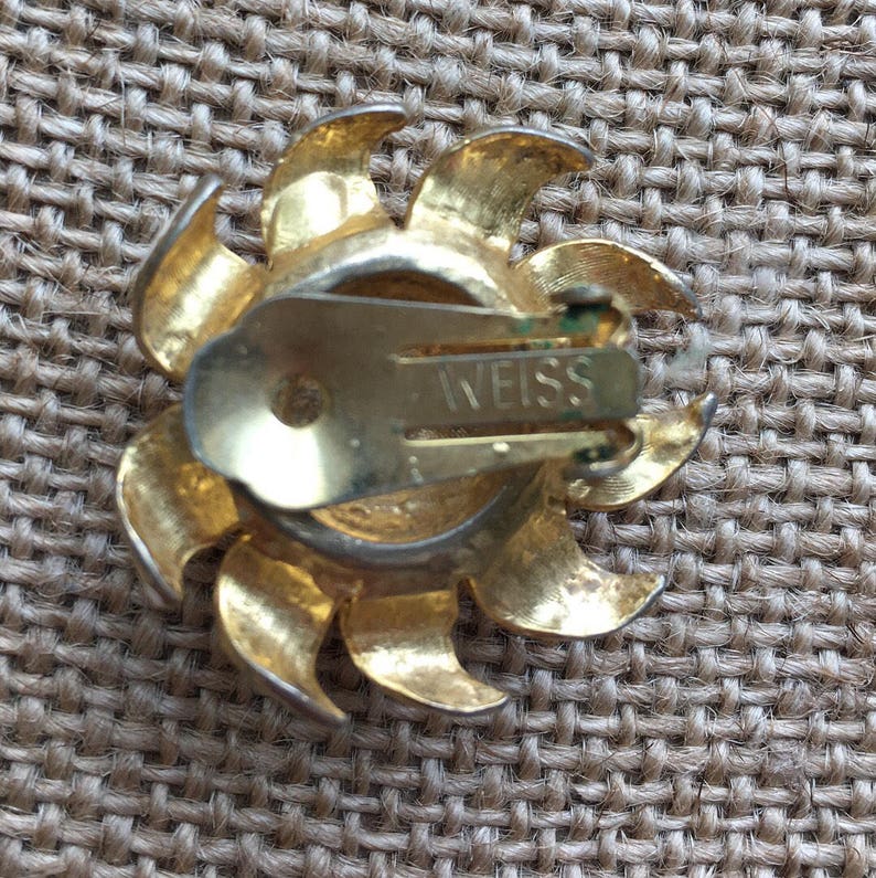 Signed Weiss Pin and Clip on Earring Set of Flowers Sunflower - Etsy