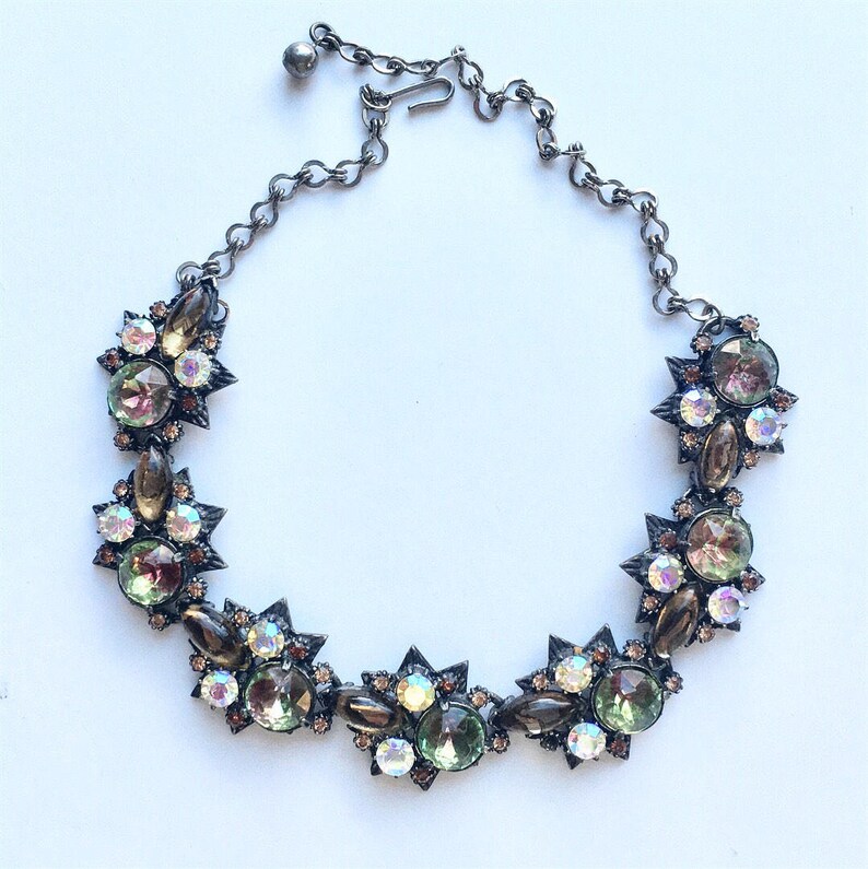 Vintage Gorgeous Signed Florenza Necklace With Watermelon Aurora ...