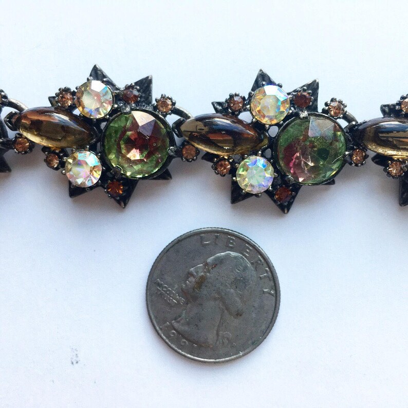 Vintage Gorgeous Signed Florenza Necklace With Watermelon Aurora ...