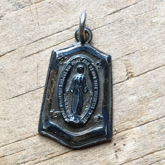 Antique Vintage sterling silver Religious Pendant- Ma… - Gem