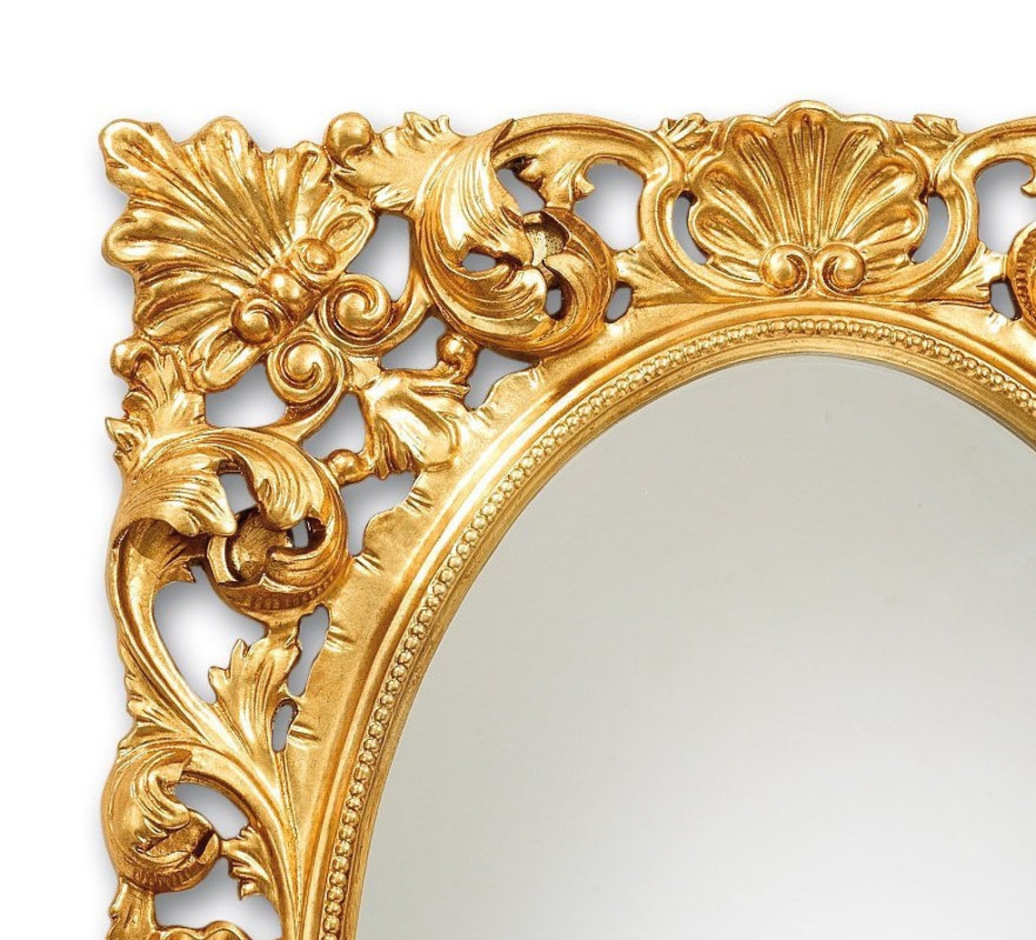Wall Mirror in Baroque Style Gold Leaf Made in Italy Item - Etsy