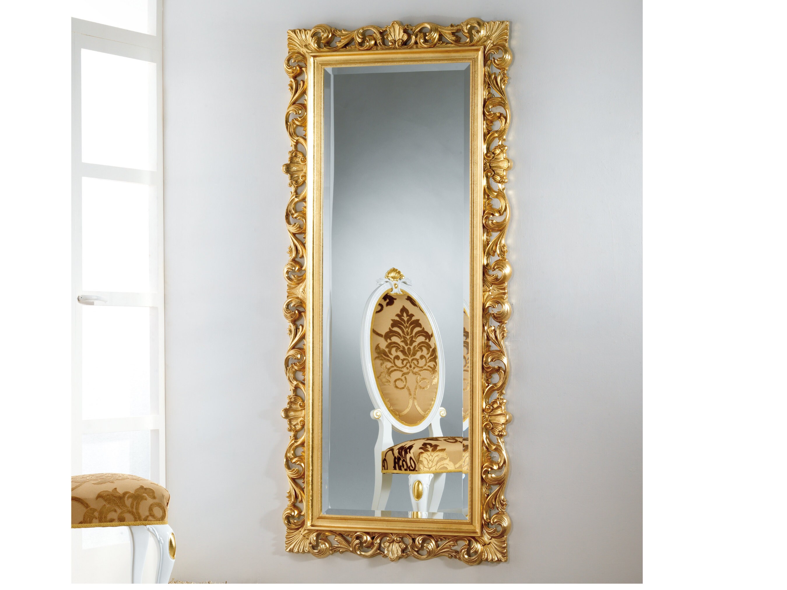 Large Classic Baroque Gold Leaf Wood Mirror Made in Italy Louis XIV Full Length Decorative Mirror Entrance Mirror Item 8063 Etsy