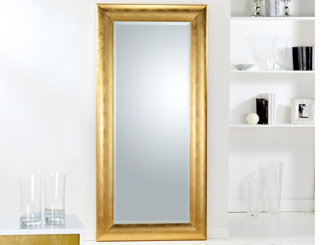 Full Length Mirror Gold Leaf Frame - Entryway Large Mirror - Dressing ...
