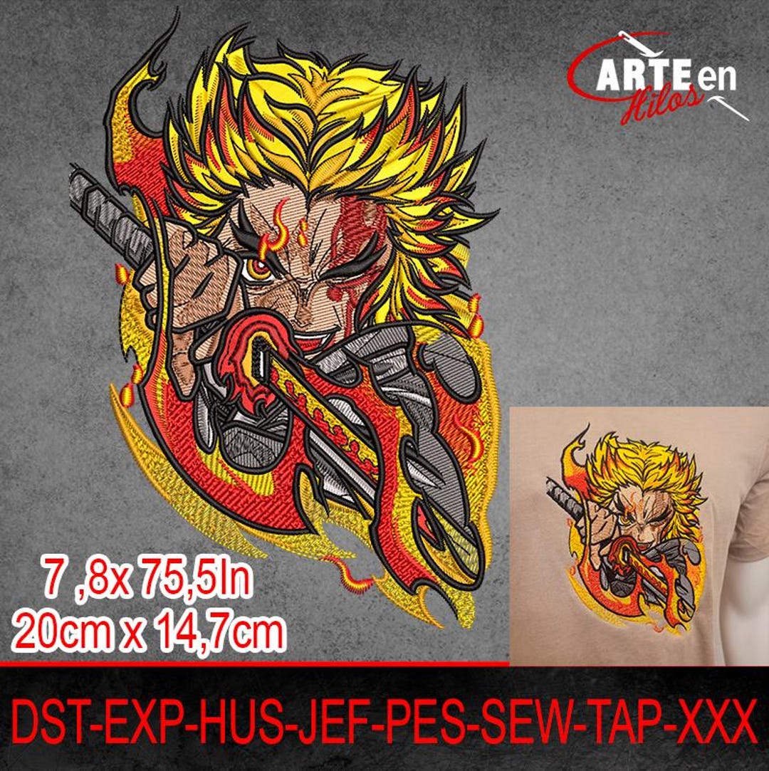 Rengoku Fire Pillar Embroidery / Demon Slayer - Etsy