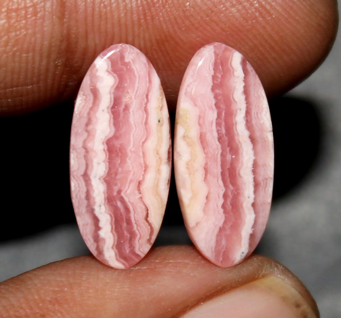 Rhodochrosite pair gemstoneNatural Rhodochrosite Cabochon | Etsy