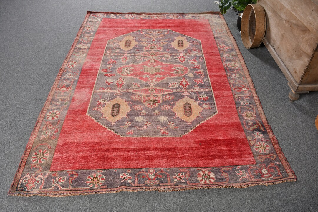 6x7 Ft Area Rug, Vintage Rug, Turkish Rug, Antique Anatolian Rugs, Rugs ...