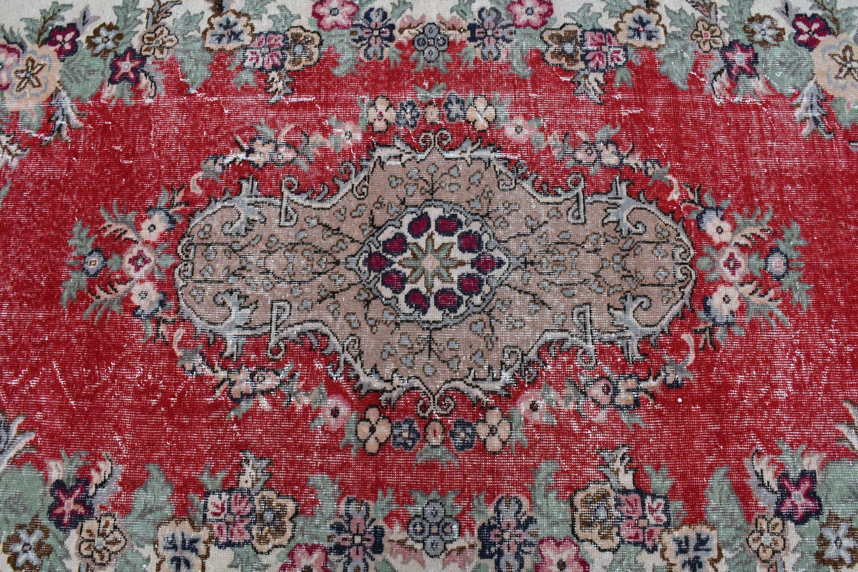 Red Rug Turkish Rug 5.7 x9 Vintage Rug Oushak Rug Large | Etsy