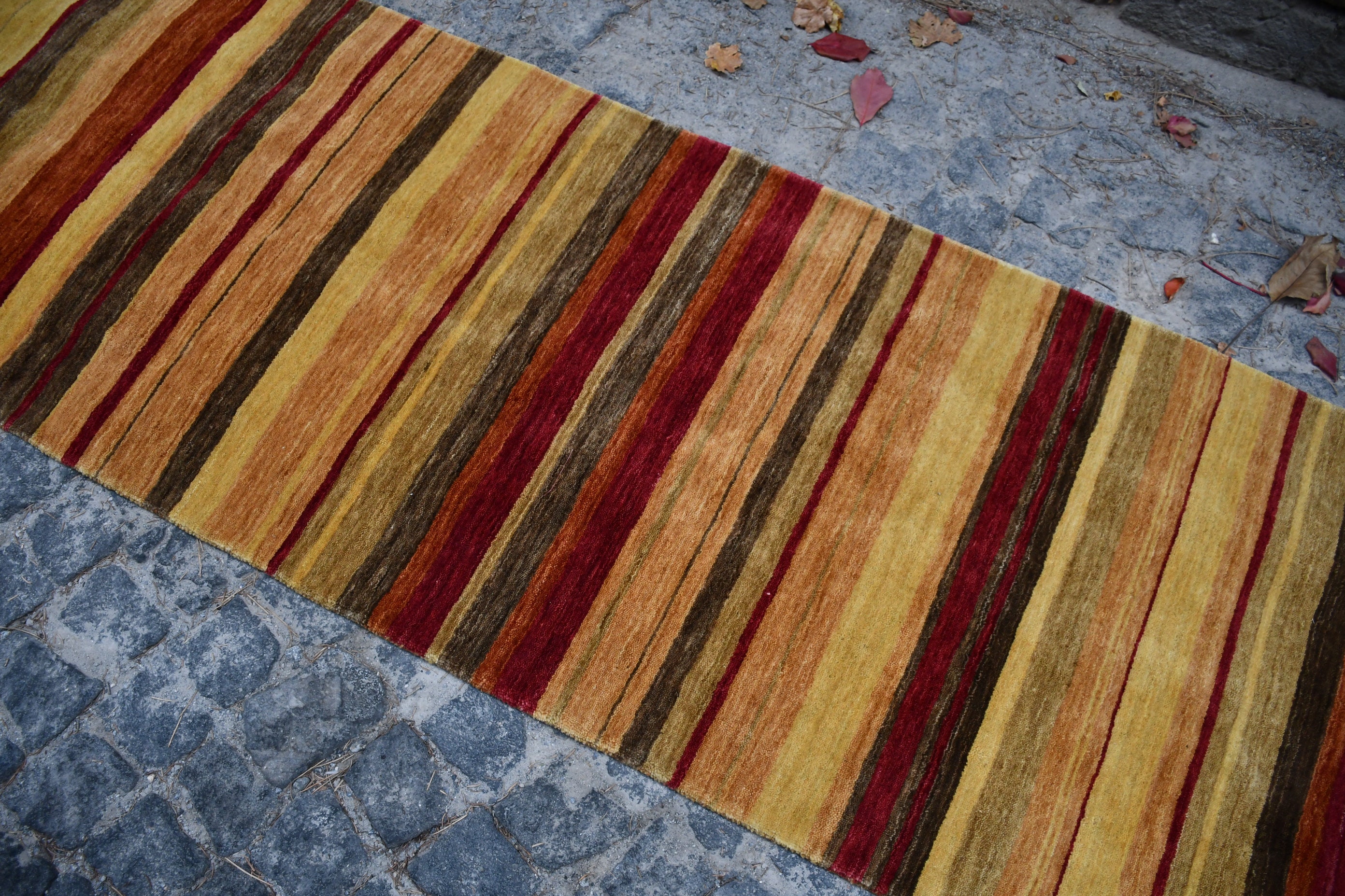 Runner Rug Striped Rug Hallway Rug Orange Rug 2.6 x 11.3 | Etsy