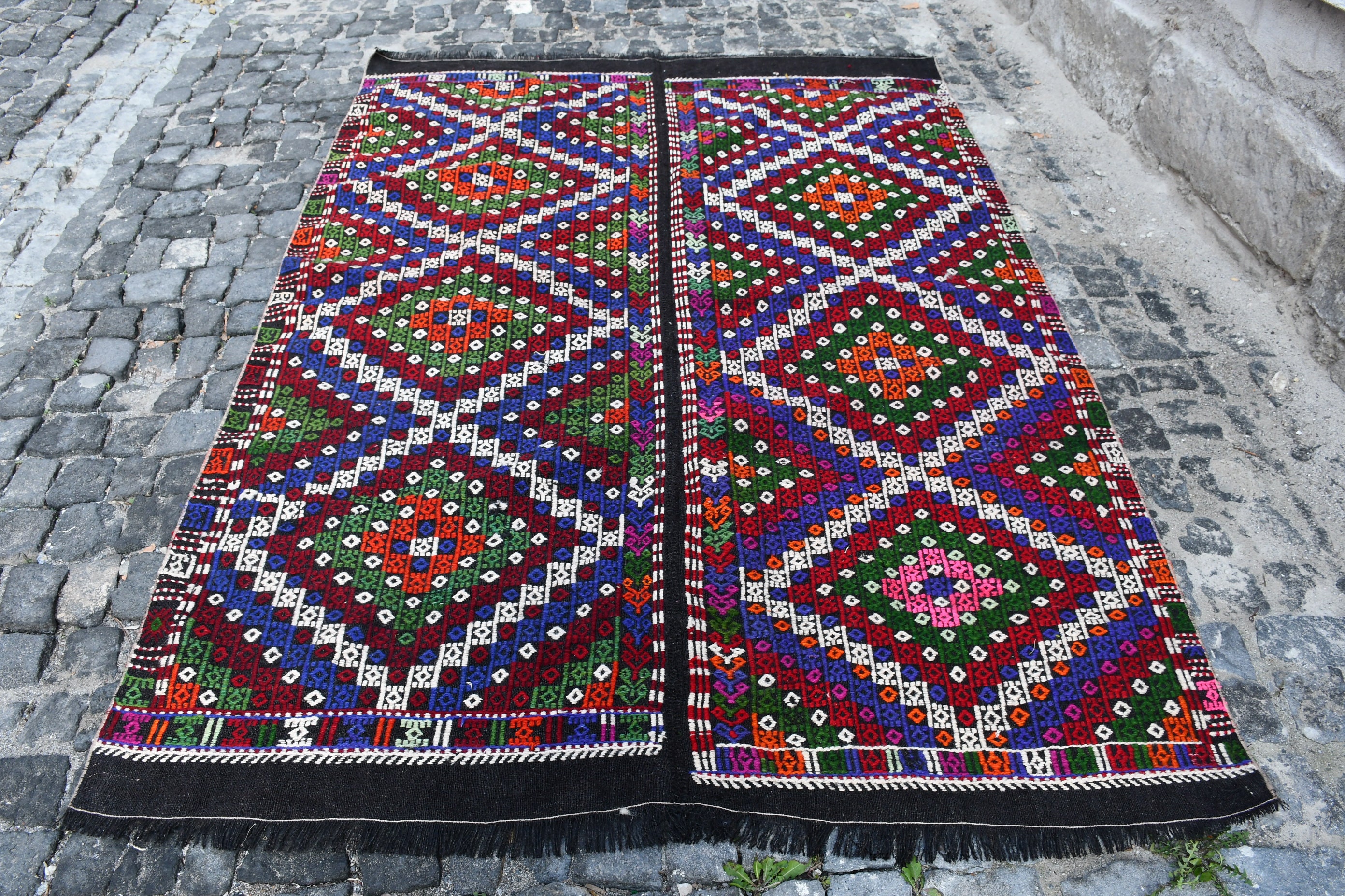 Purple Kilim Embroidered Kilim Magic Kilim Antique Kililm | Etsy