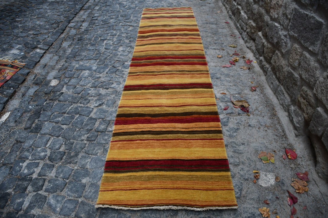 Runner Rug, Striped Rug, Hallway Rug, Orange Rug, 2.6 X 11.3 , Long Rug ...