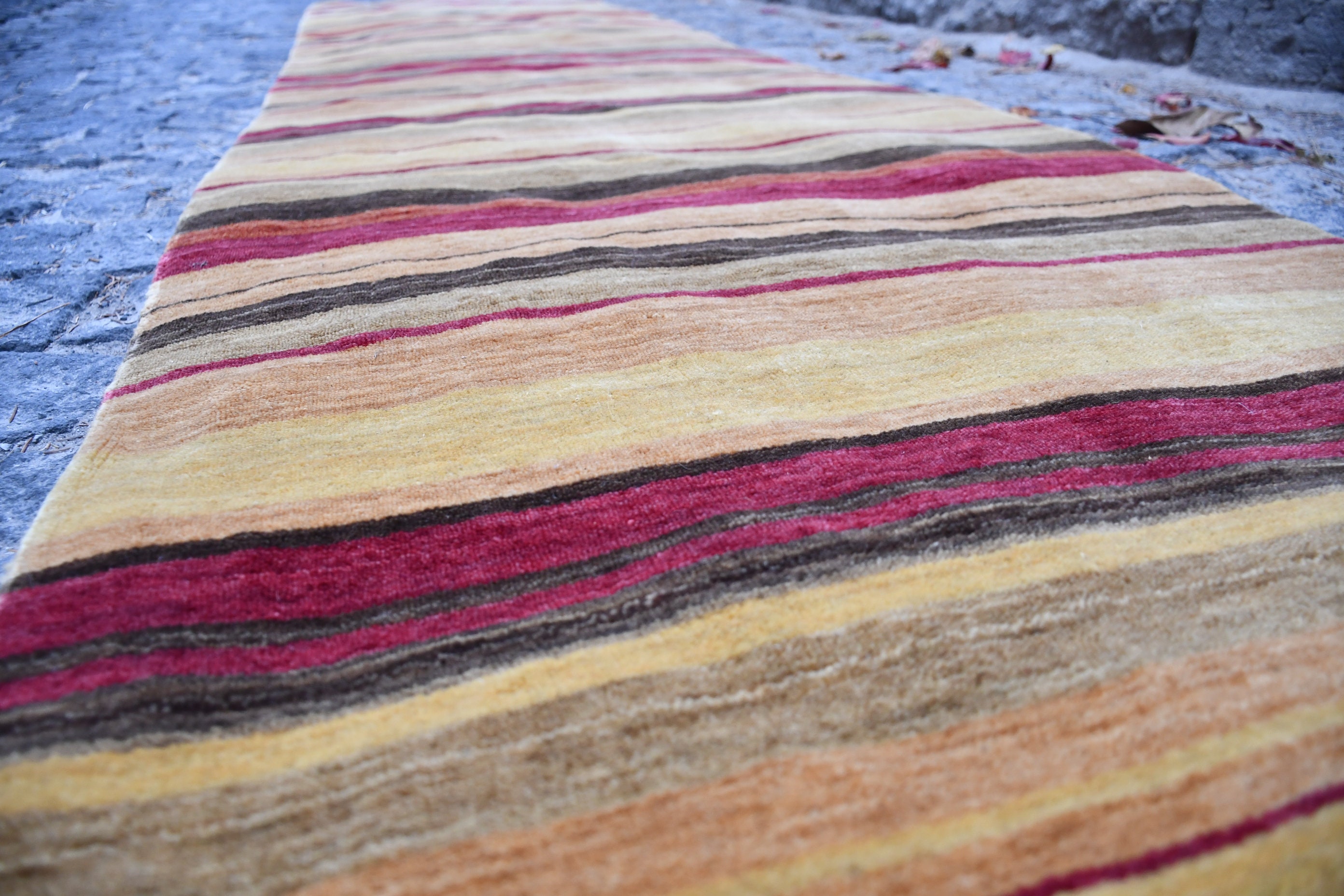 Runner Rug Striped Rug Hallway Rug Orange Rug 2.6 x 11.3 | Etsy