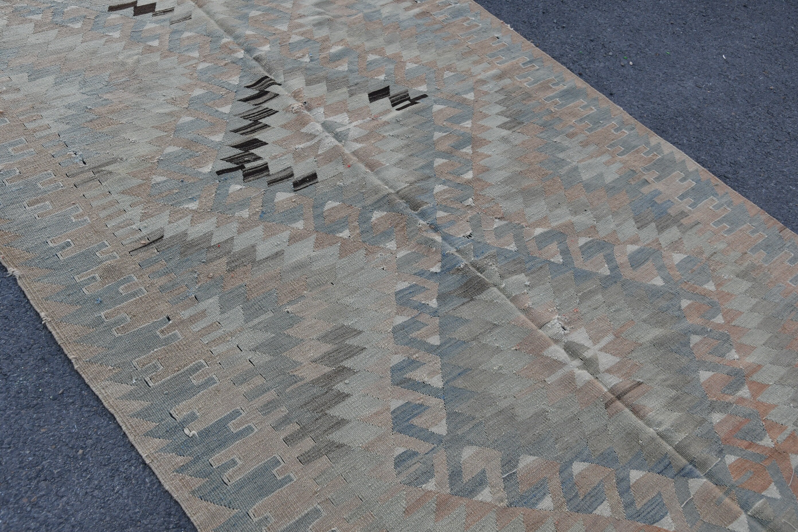 Turkish Kilim Aztec Kilim 5.4x10.7 feet Muted Kilim | Etsy