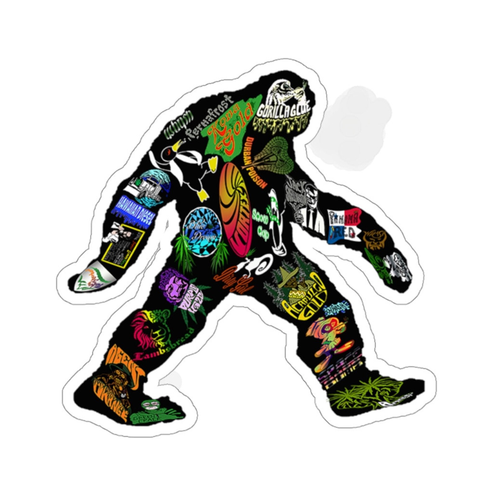 Cannabis Sativa Bigfoot Sticker - Etsy