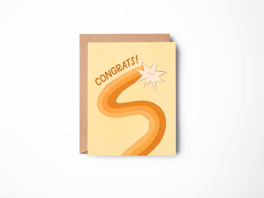 Congrats Shooting Star Greeting Card, Graduation Card - Etsy