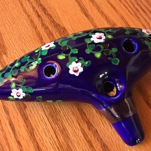 Hand-decorated Ceramic Zelda Ocarina - Daisy Vine Design - Etsy