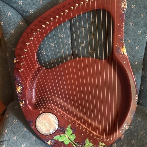 Hand-decorated Lyre Harp 16-string Cosmic Sky Design - Etsy