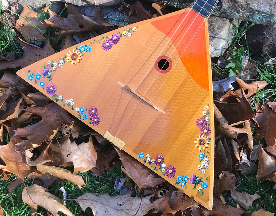 Hand-painted Vintage Balalaika: Russian Wildflower Meadow Design - Etsy