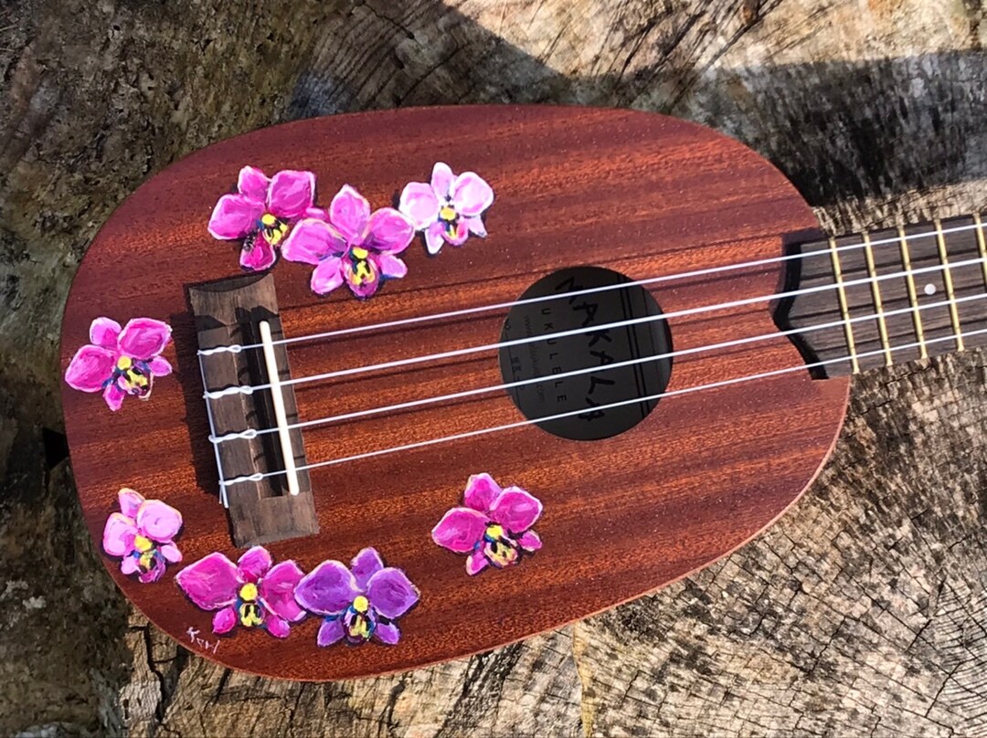 Hand-painted Soprano Pineapple Shape Ukulele: Moth Orchid Design - Etsy