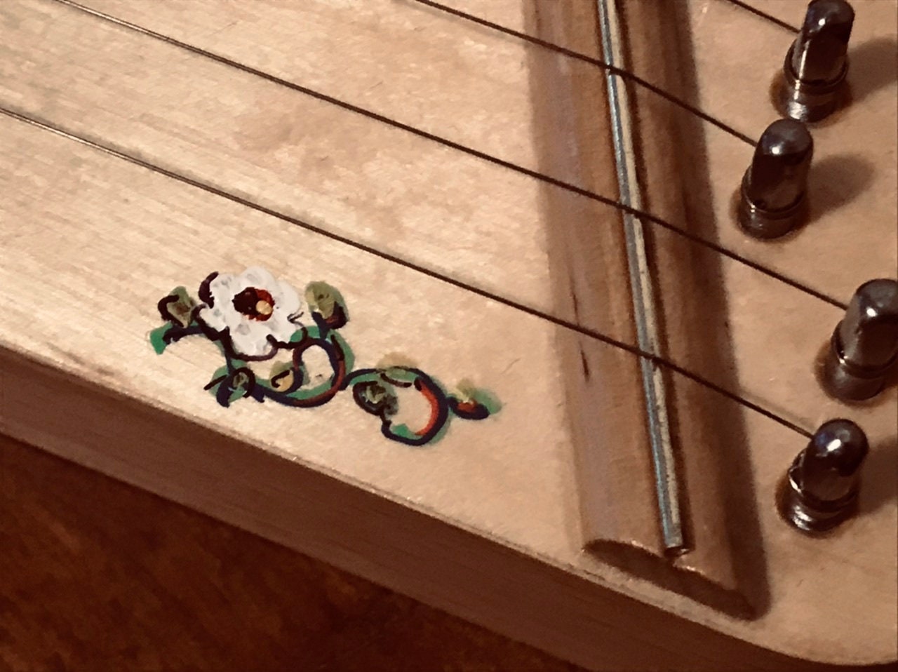 Hand-painted Lap Harp zither 15-string Basic Daisy Vine - Etsy UK