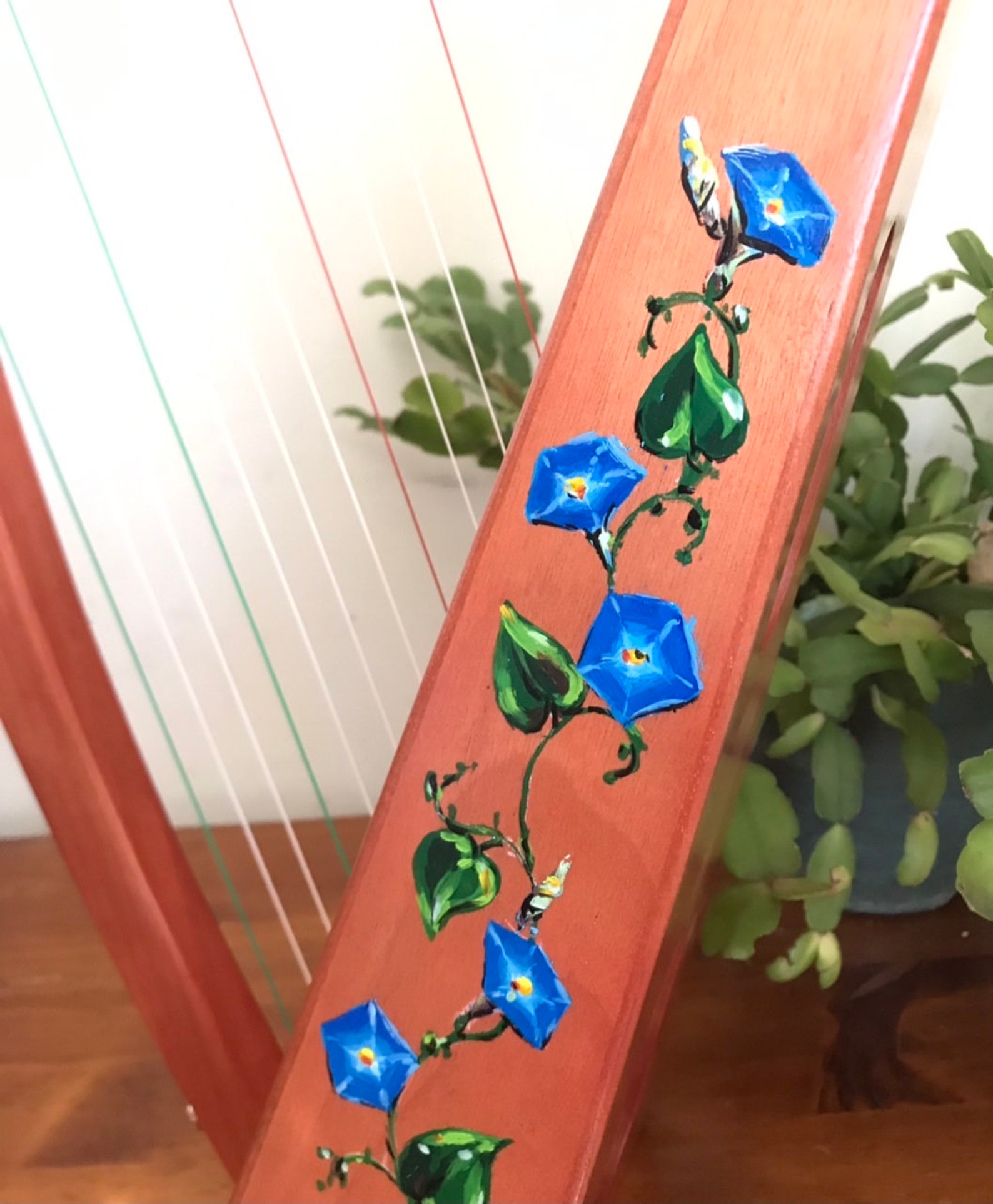 Hand-decorated Celtic irish Harp 15 String Heavenly Blue - Etsy