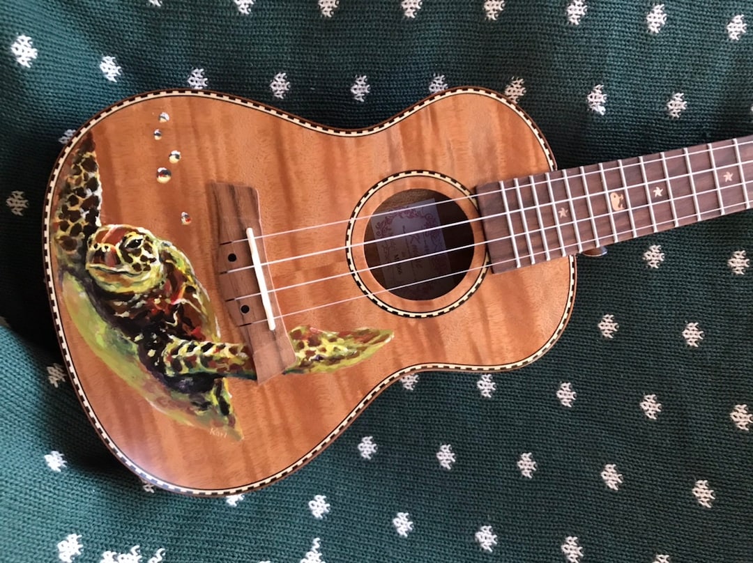 Hand-painted Flame Okoume Ukulele: Sea Turtle Dream Design - Etsy