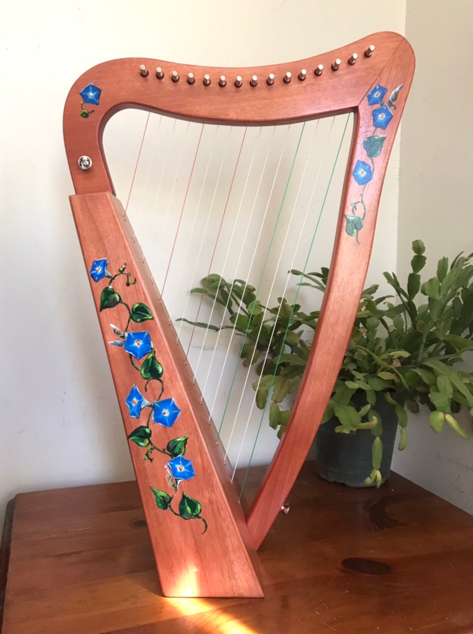 Hand-decorated Celtic irish Harp 15 String Heavenly Blue - Etsy Canada