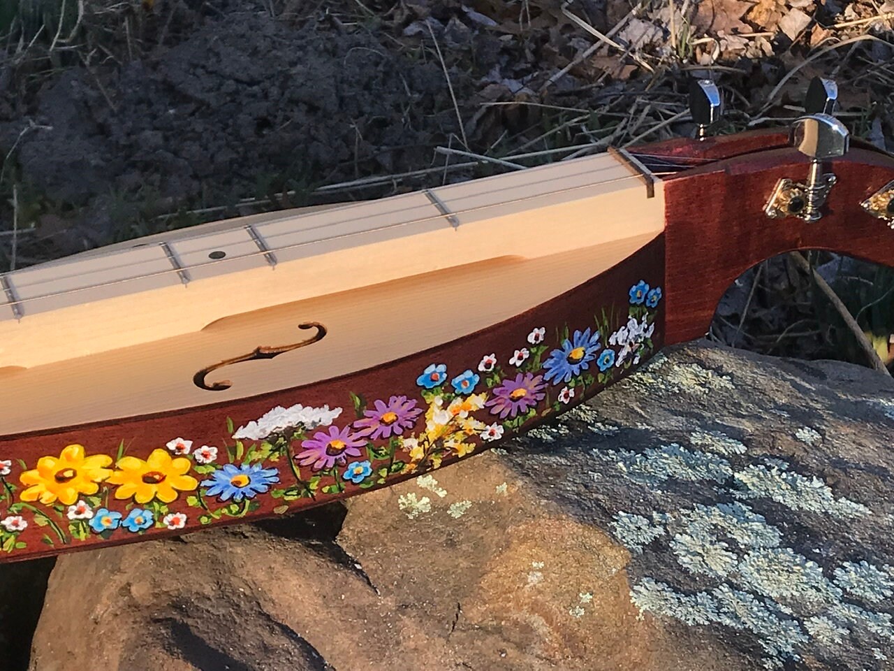 Hand-decorated Mountain Dulcimer, Hora Brand - Appalachian Meadow ...