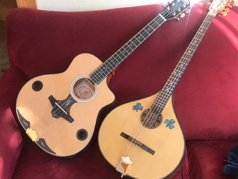 Octave Mandolin / Irish Bouzouki Hybrid - 3/4 Size Vangoa Guitar Walnut ...