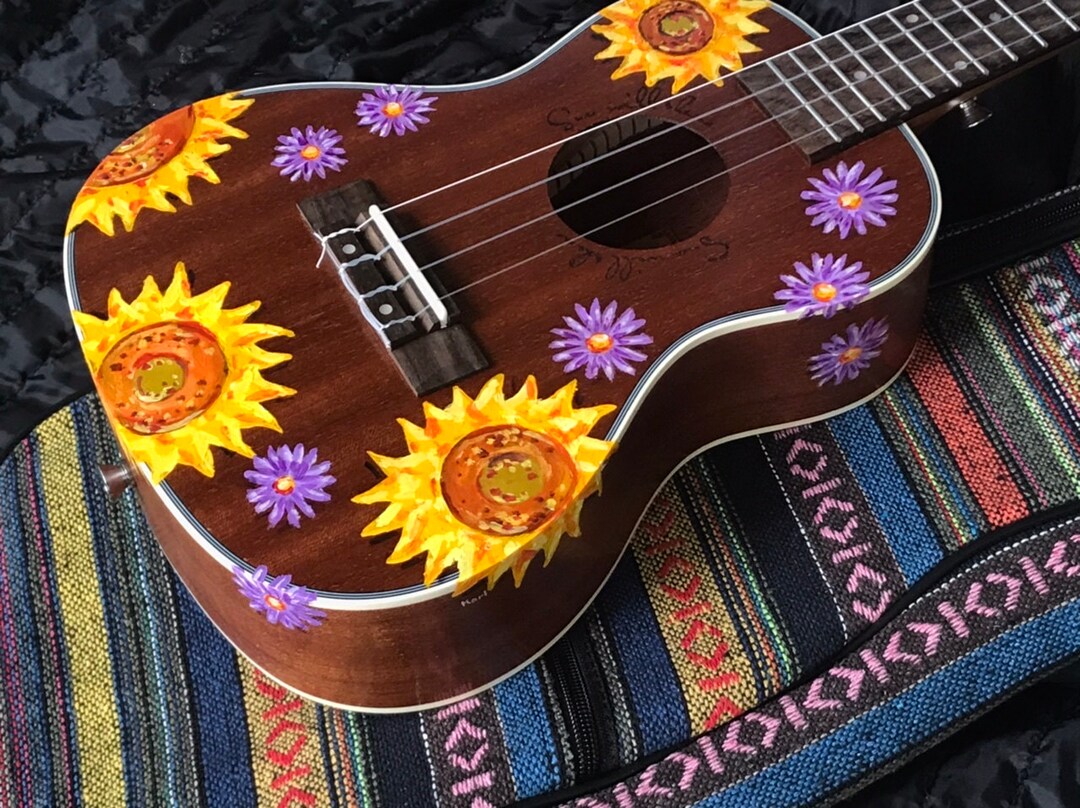 Hand-painted Baritone, Tenor, Concert, or Soprano Ukulele: Sunflower ...