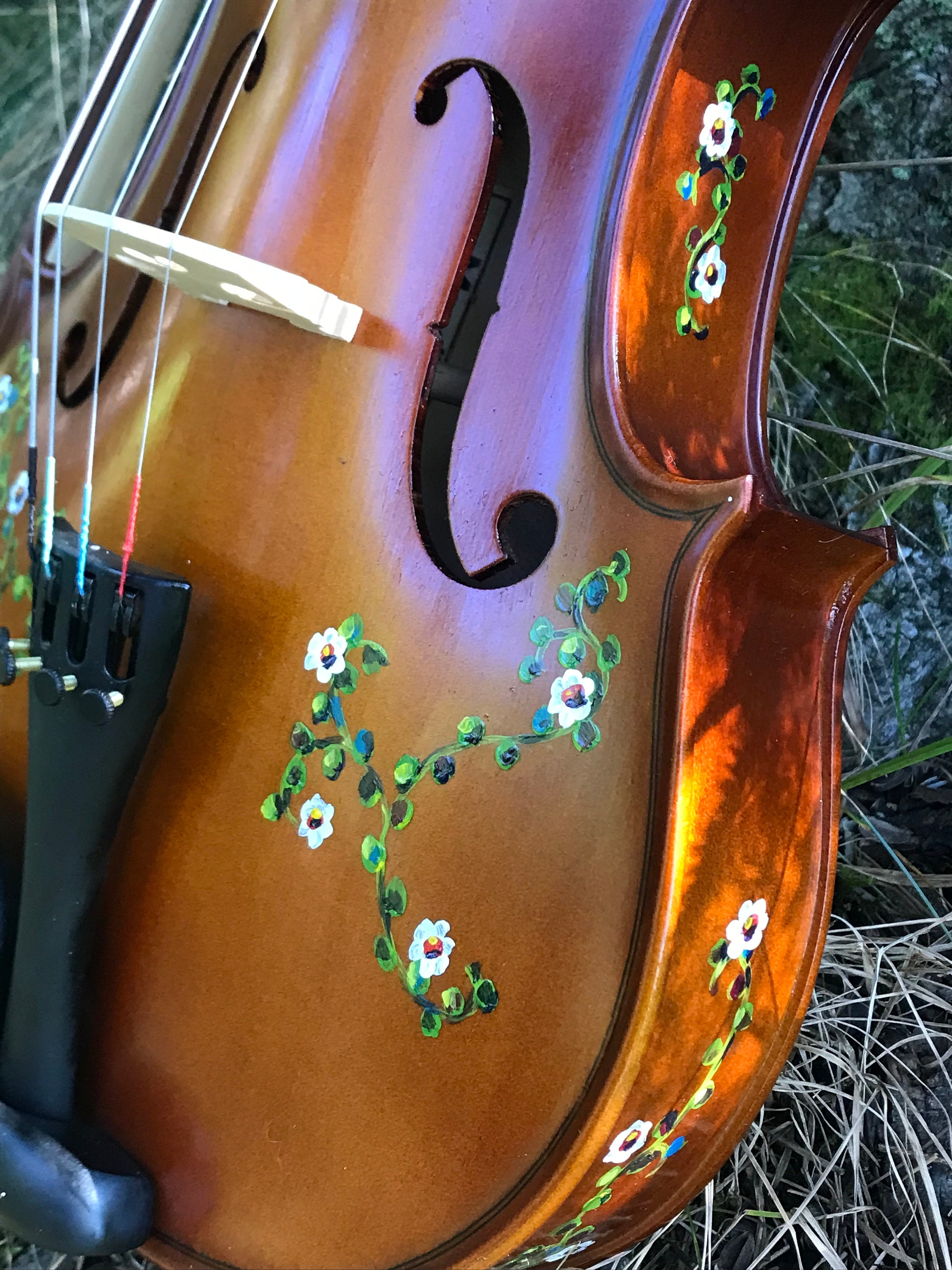 Custom-painted Violin or Viola: Daisy Vine Design - Etsy