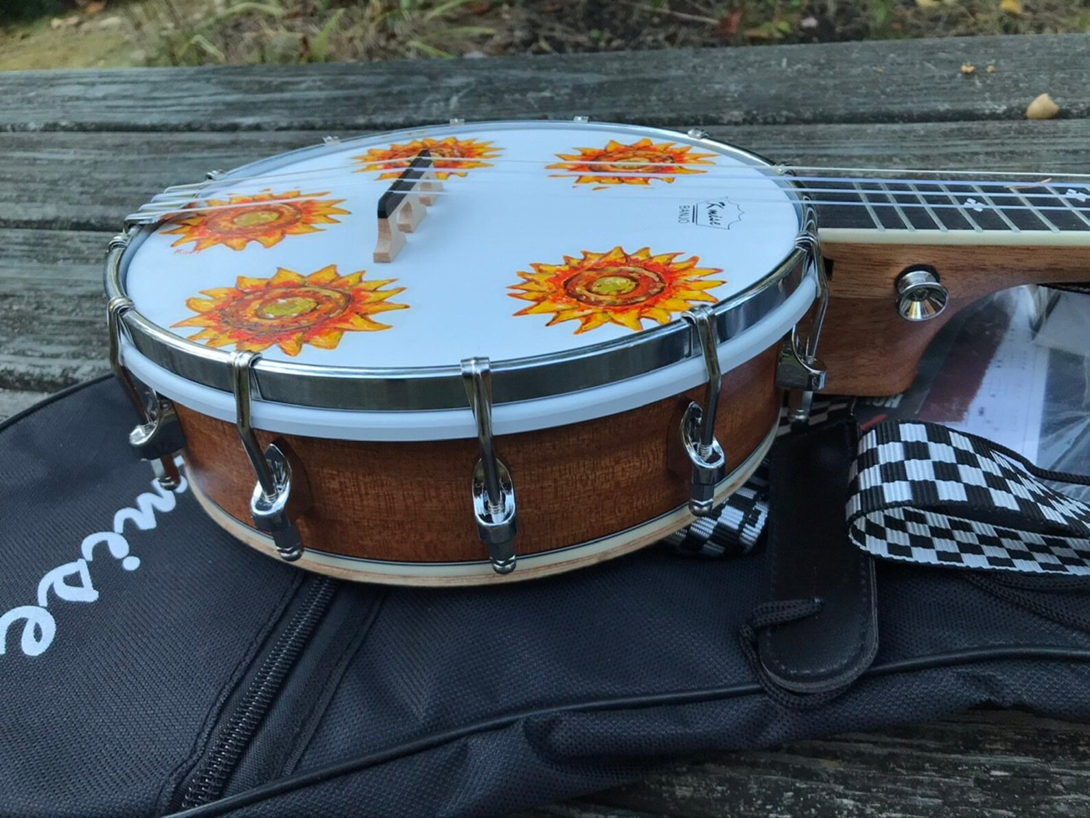 Hand-painted Banjolele: Sunflower Delight Design - Etsy
