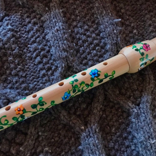 Wood Soprano Recorder Flowering Vine Design - Etsy