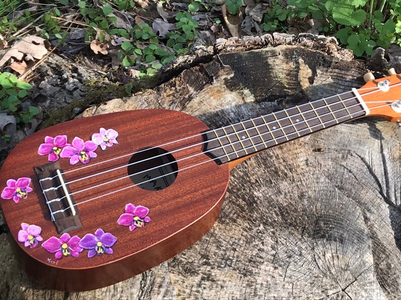 Hand-painted Soprano Pineapple Shape Ukulele: Moth Orchid Design - Etsy