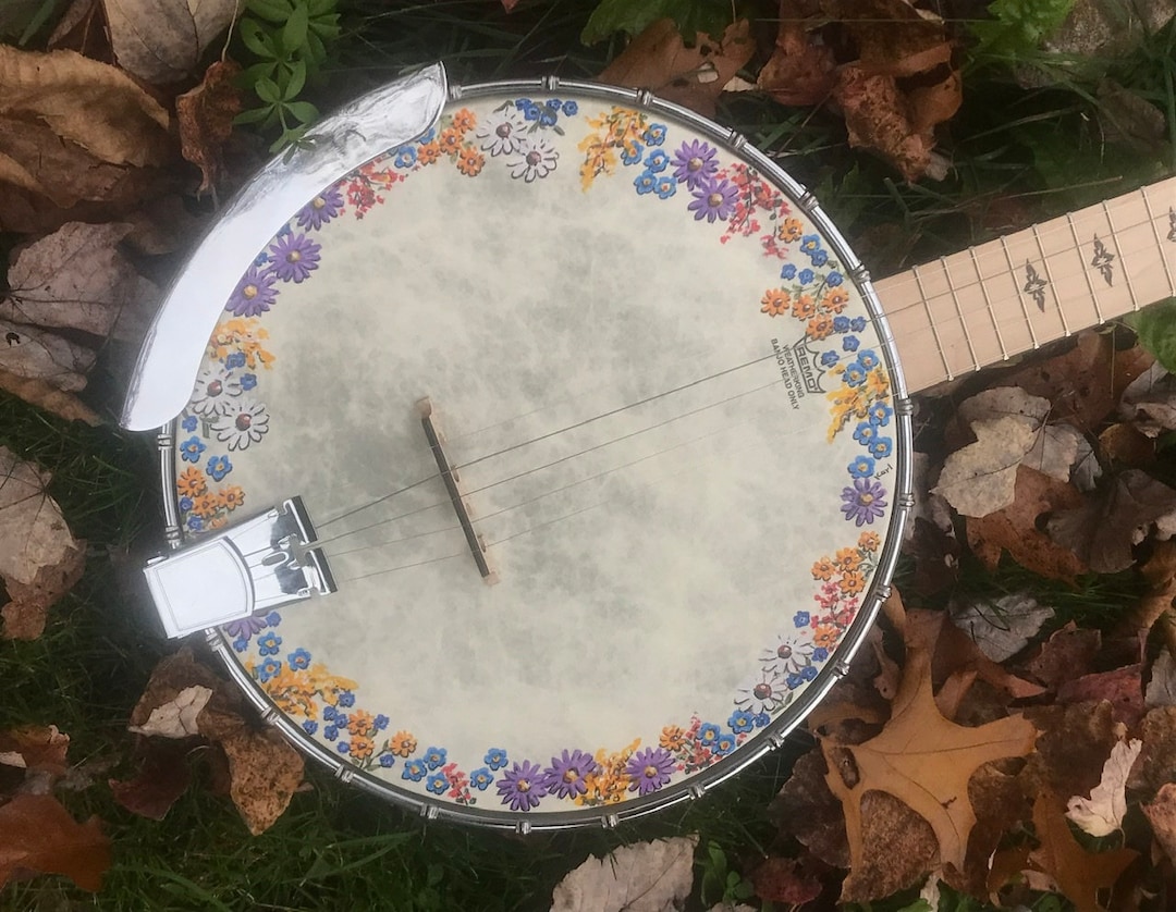 Open-back 5-string Banjo: Wildflower Meadow Design - Etsy