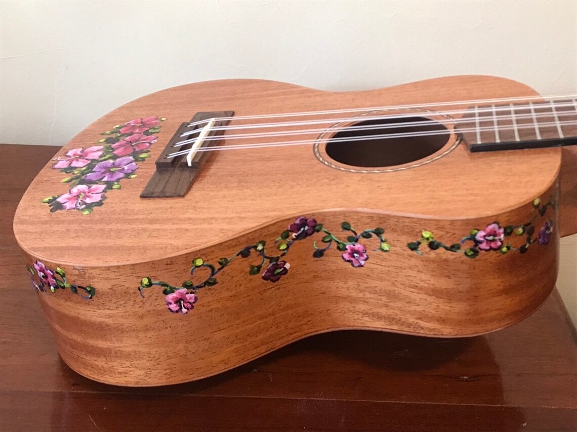 8-string Ukulele, Hibiscus Design - Etsy