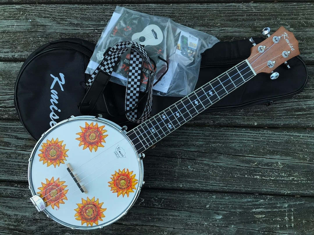 Hand-painted Banjolele: Sunflower Delight Design - Etsy