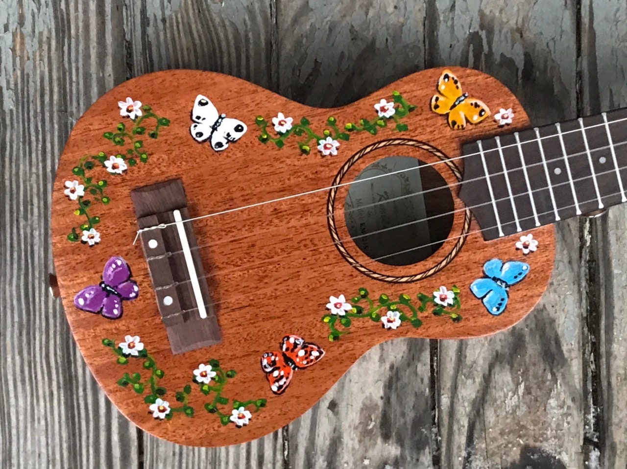 Hand-painted Tenor Concert Soprano or Baritone Ukulele: - Etsy
