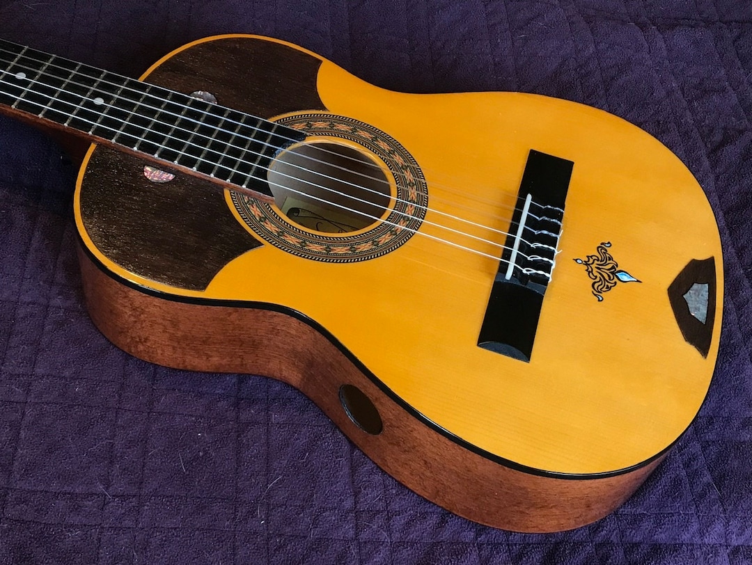 Alto Guitar/requinto: Walnut and Abalone Design - Etsy