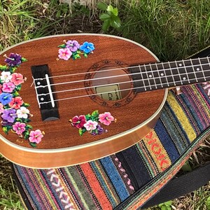 Hand-painted Pineapple Shape Ukulele: Hibiscus Bouquet Design - Etsy