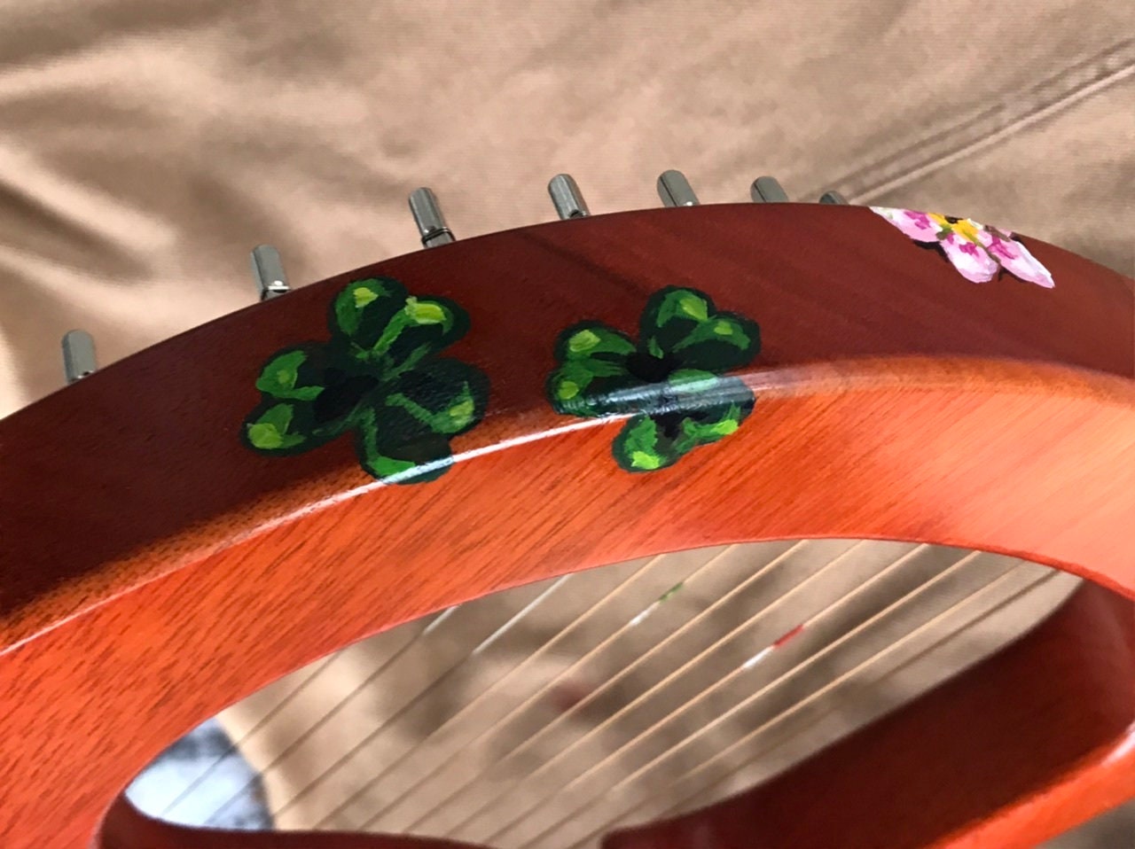 Hand-decorated Lyre Harp 16-string Shamrock/wood Sorrel | Etsy