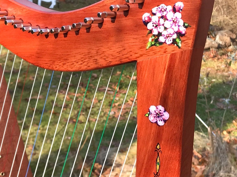 Harp - Hand-decorated Celtic (irish) - 19 String, Cherry ( Sakura ...