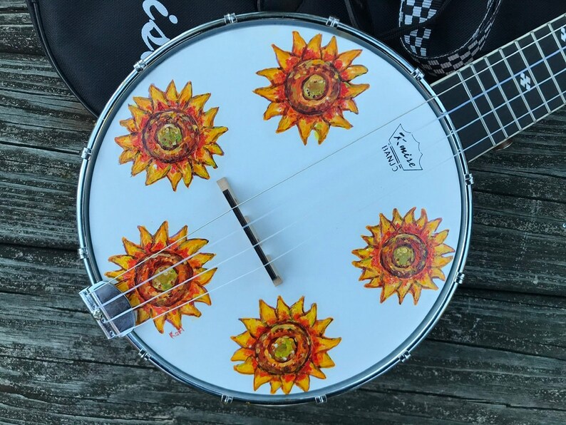 Hand-painted Banjolele: Sunflower Delight Design - Etsy