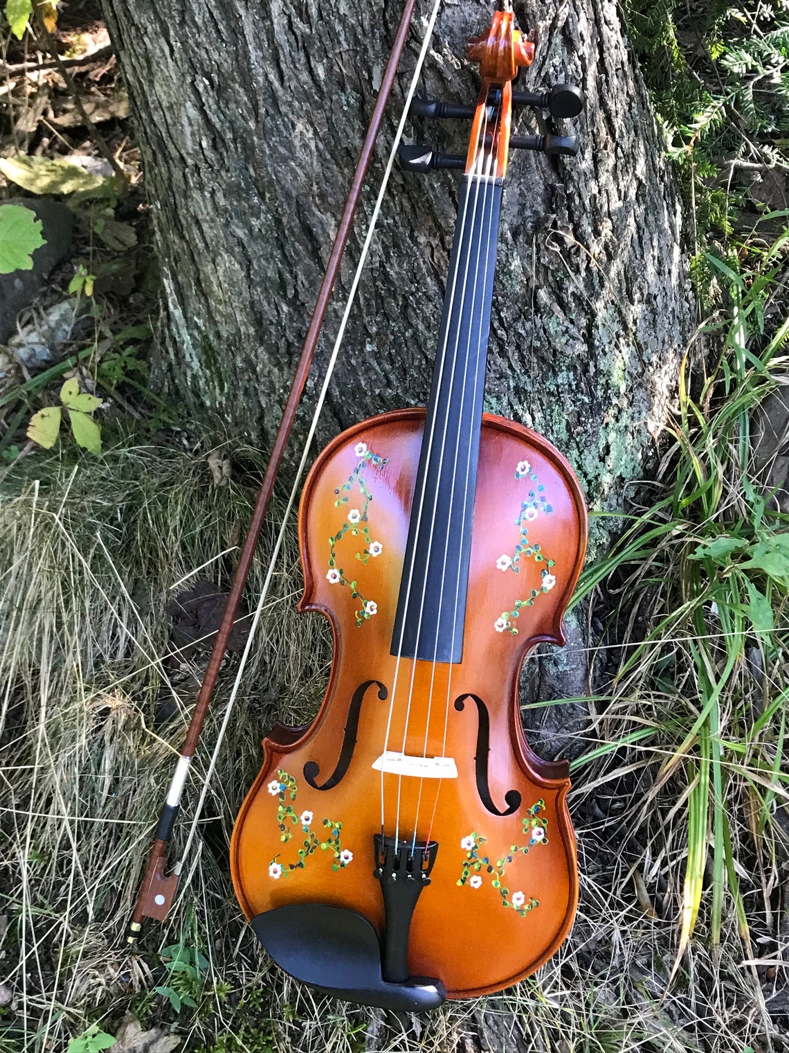 Custom-painted Violin or Viola: Daisy Vine Design - Etsy