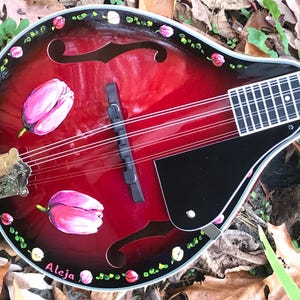 Hand-painted Mandolin: Rose Design - Etsy