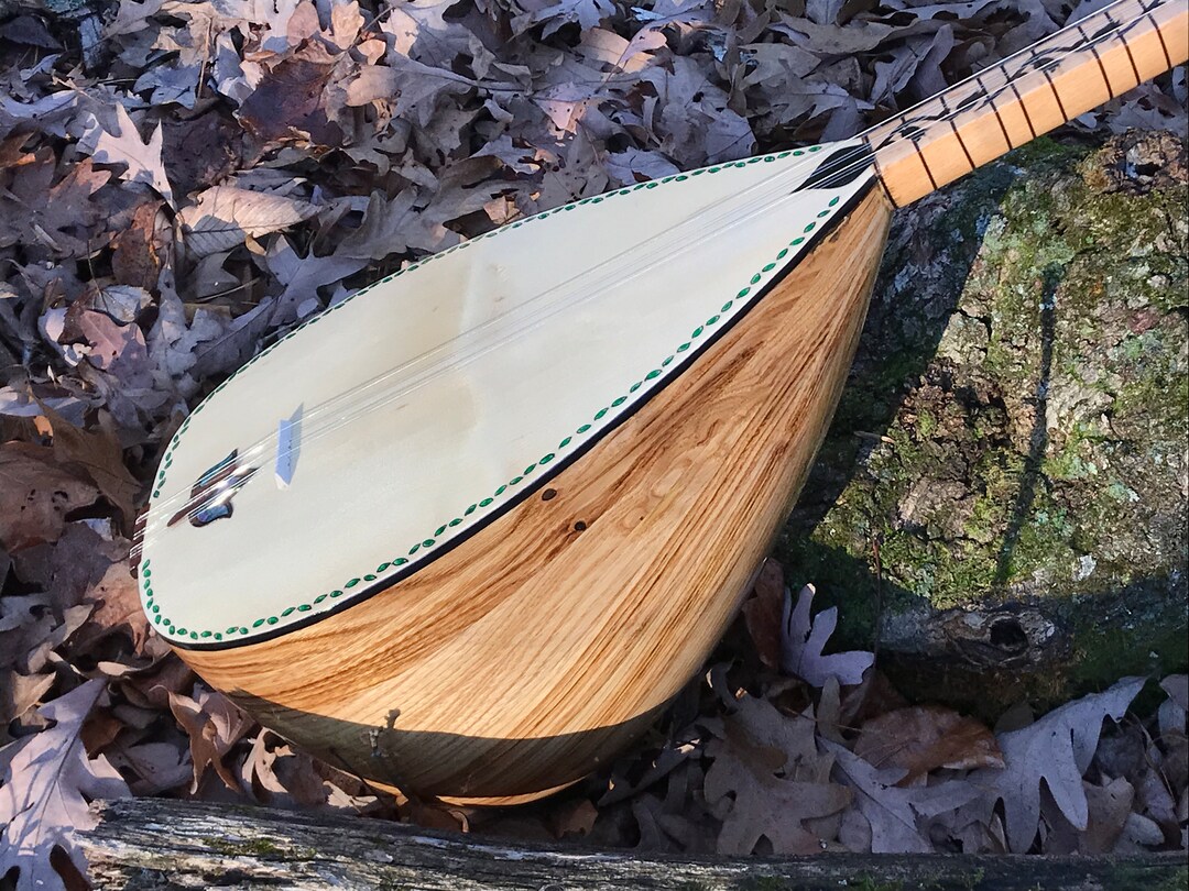 Baglama Saz: Lotus Bud/olive Leaf Border Design, Long Neck - Etsy