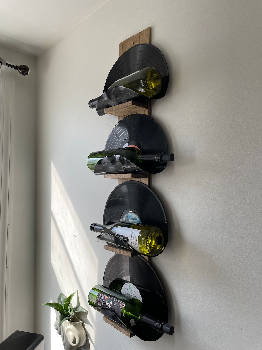 Vinyl Record Bottle Holder, Vinyl Record Wine Rack, Vinyl Record Bottle ...