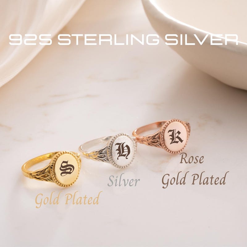 Monogram Signet Ring - Etsy